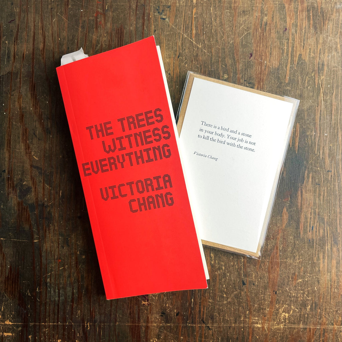 Finding strange comfort: Victoria Chang poetry notecard | Expedition Press